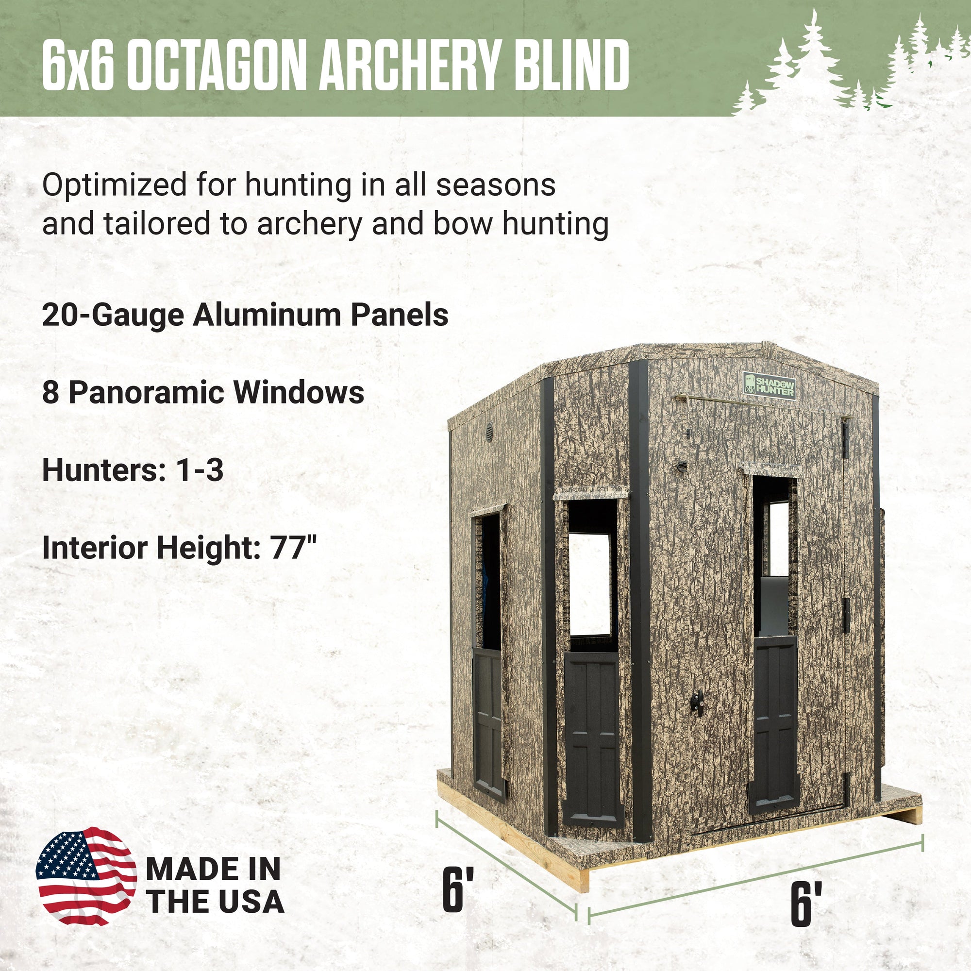 Shadow Hunter 6x6 Octagon Archery Hunting Blind | Deer Blind | Box ...