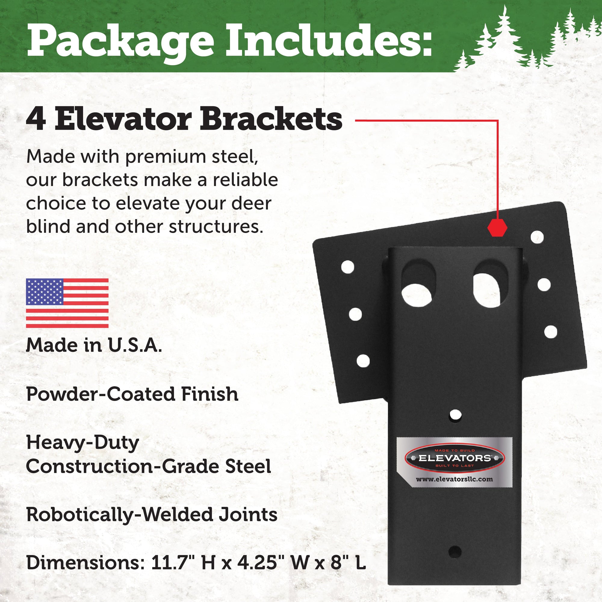 Elevators 4 x 4 Compound Angle Brackets - E1088X Includes Hardware ...