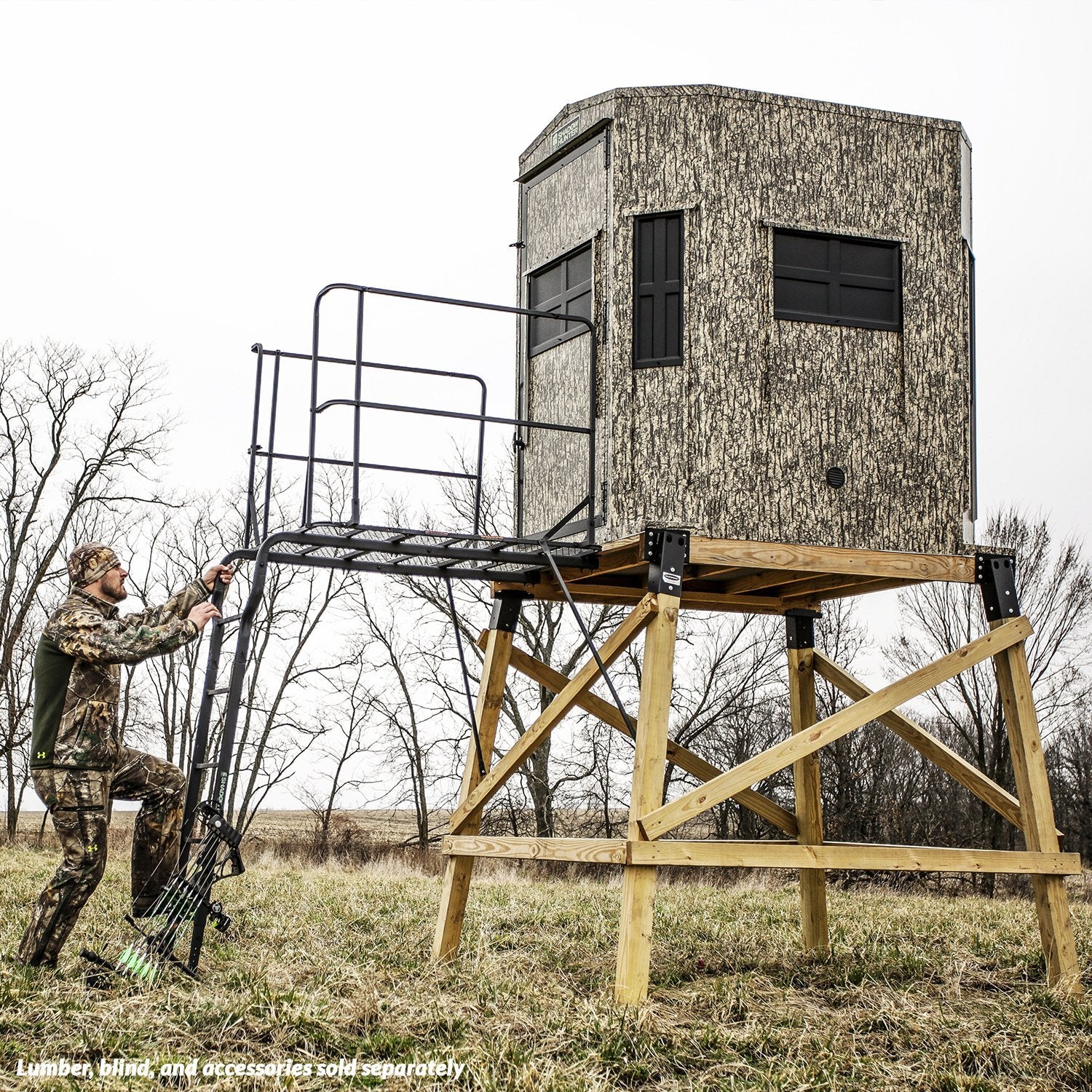 Adjustable Ladder Platform For Elevating Shadow Hunter Blinds