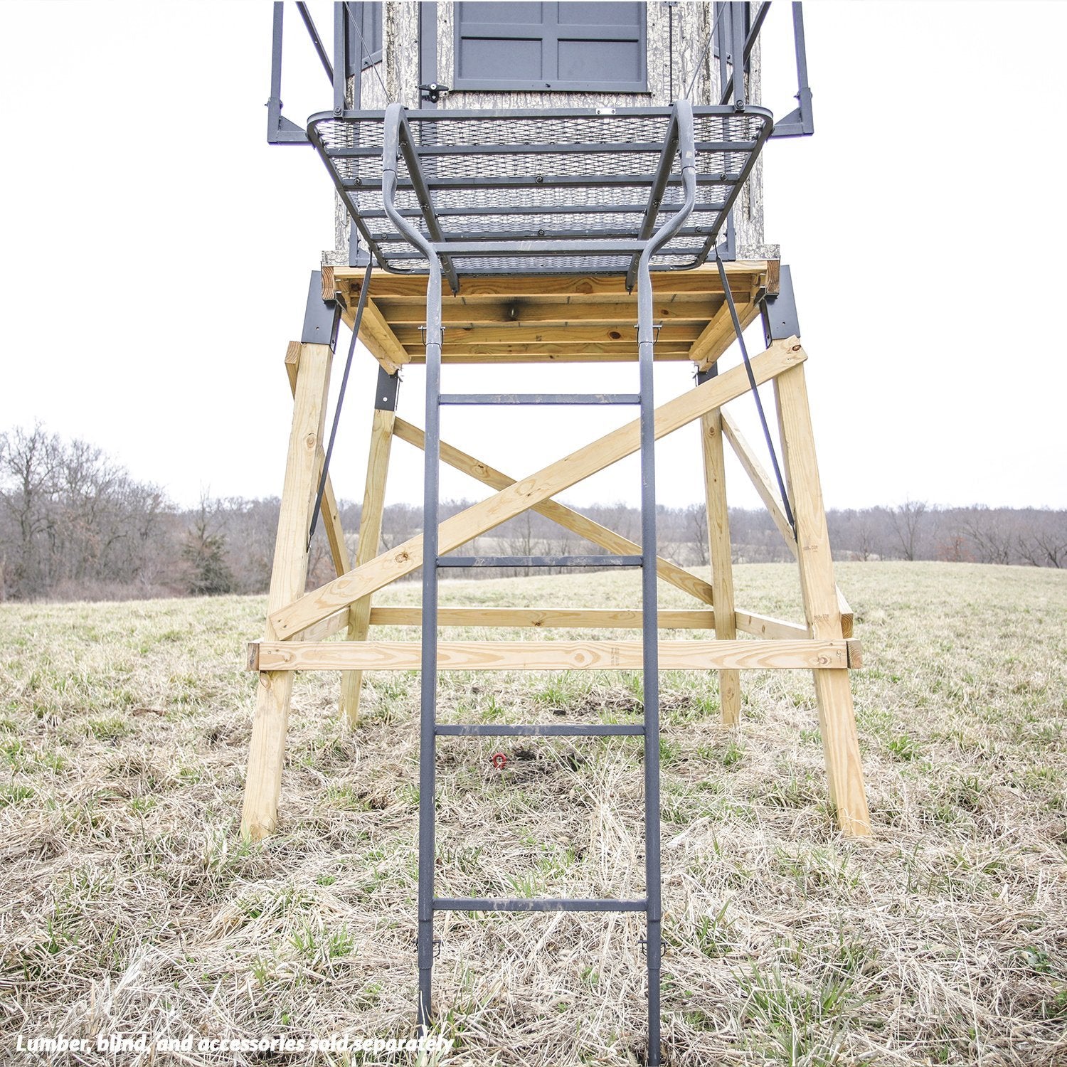 Adjustable Ladder Platform For Elevating Shadow Hunter Blinds
